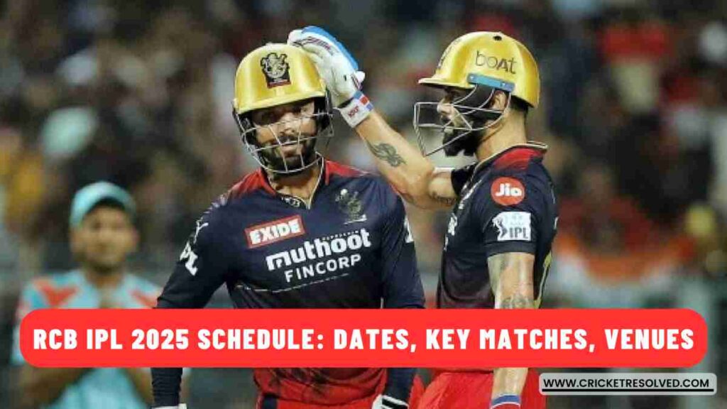 RCB IPL 2025 Schedule: Dates, Key Matches, Venues, Squad - Cricket Resolved