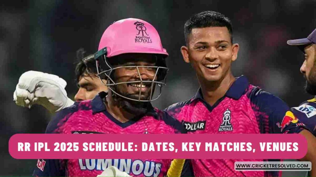 RR IPL 2025 Schedule: Dates, Key Matches, Venues, Squad - Cricket Resolved