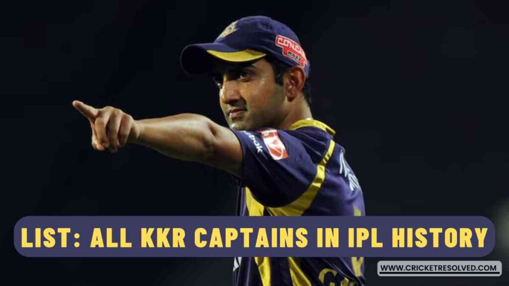 List: All Kolkata Knight Riders (KKR) Captains in IPL History - Cricket ...