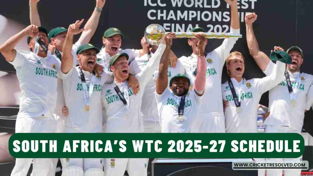 South Africa’s World Test Championship (WTC) 2025-27 Schedule & Results ...