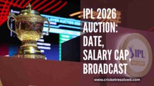 IPL 2026 Auction Details: Date, Salary Cap, Slots, Broadcast - Cricket ...
