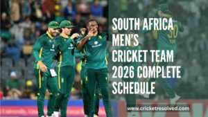 South Africa Men’s Cricket Team 2026 Complete Schedule - Cricket Resolved