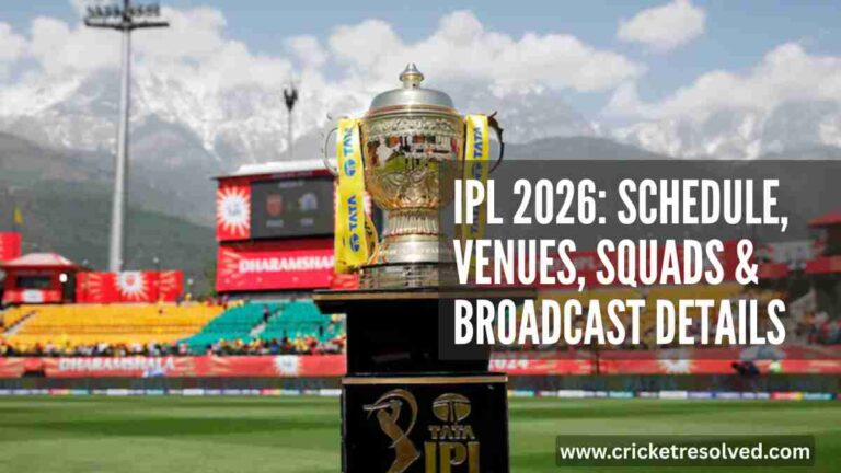 IPL 2026: Schedule, Venues, Squads & Broadcast Details - Cricket Resolved
