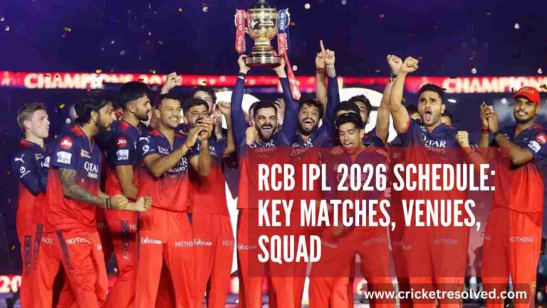 RCB IPL 2026 Schedule: Dates, Key Matches, Venues, Squad - Cricket Resolved